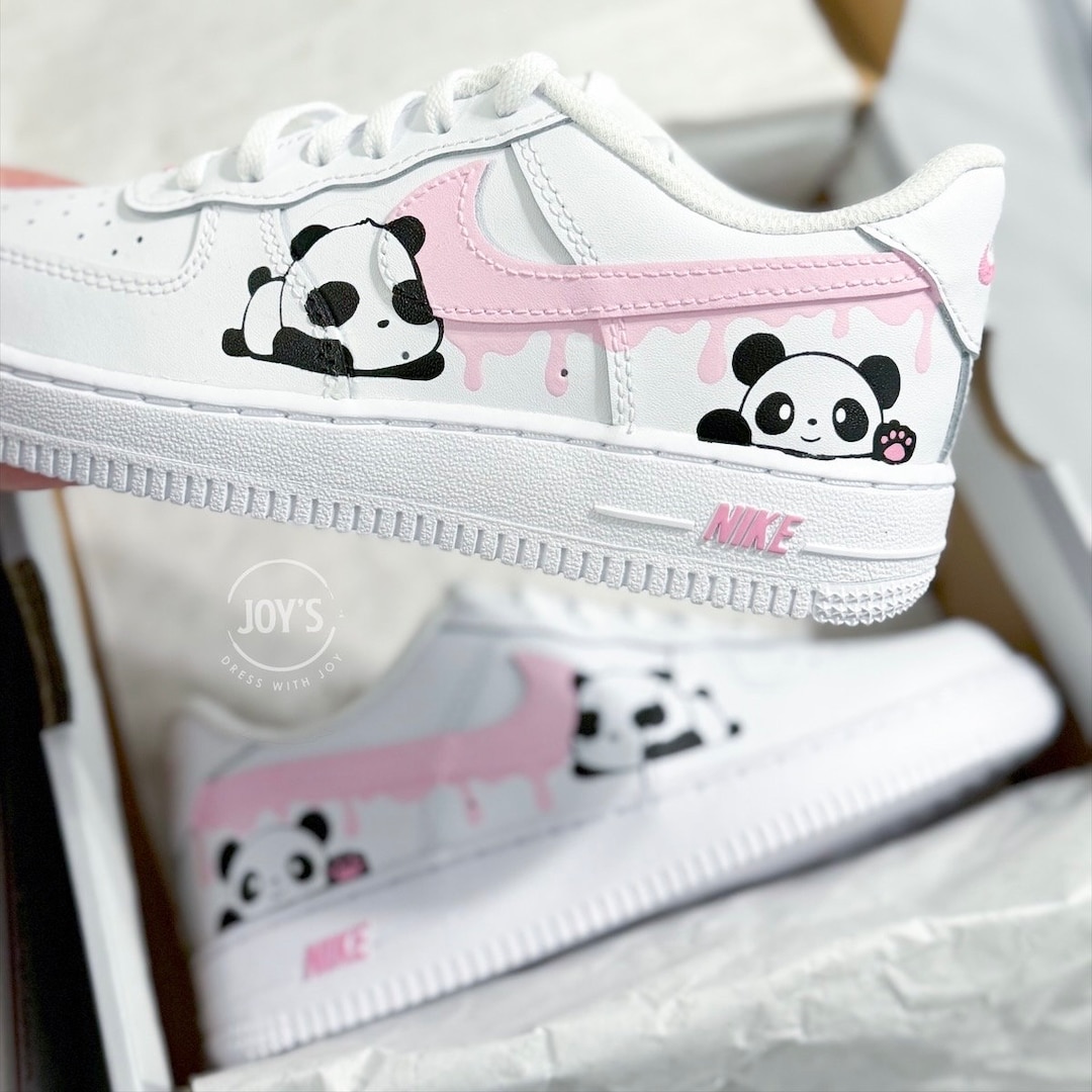Custom Air Force 1 Sneakers Pink Dripping Baby Panda. Baby, Toddler ...