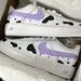 Custom Air Force 1 Purple Drip Cow Print Sneakers. Low, Mid & High Tops ...