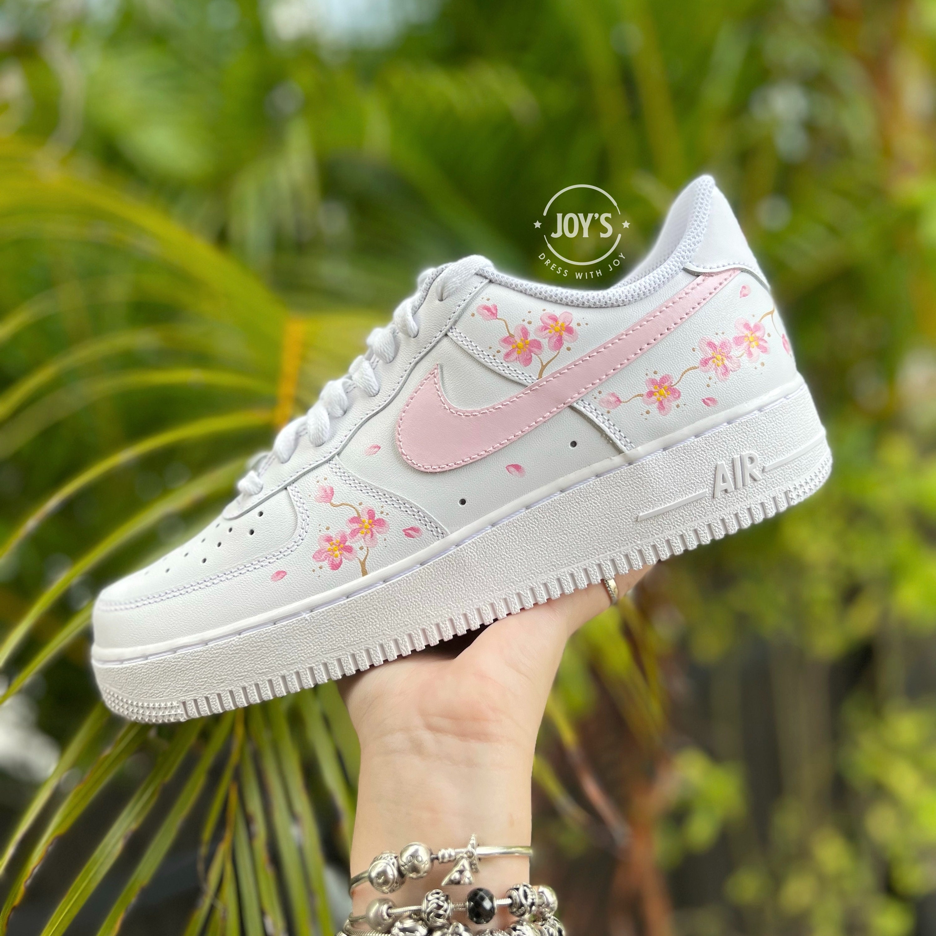 Pink Flowers Custom Air Force 1 Sneakers. Floral Shoes - Etsy