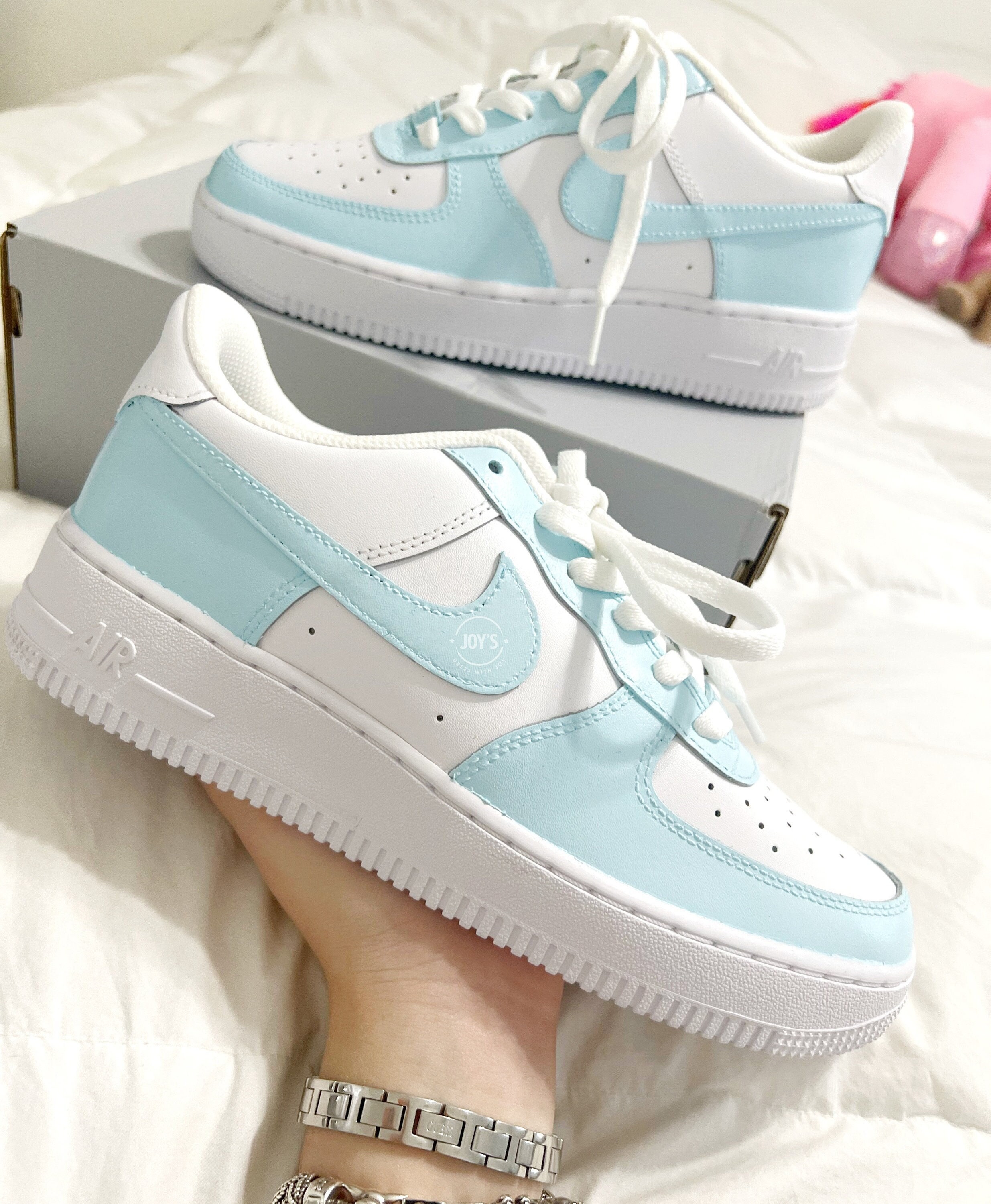 Baby Blue Custom Air Force 1 Sneakers. Low Top. - Etsy