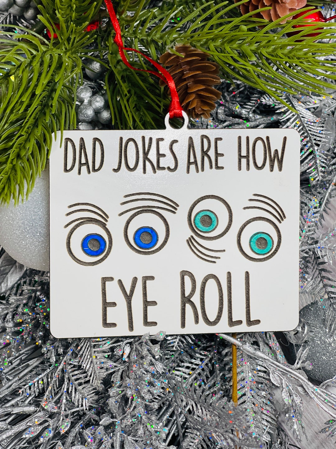 Dad Jokes Are How Eye Roll Dad Jokes Ornament - Etsy