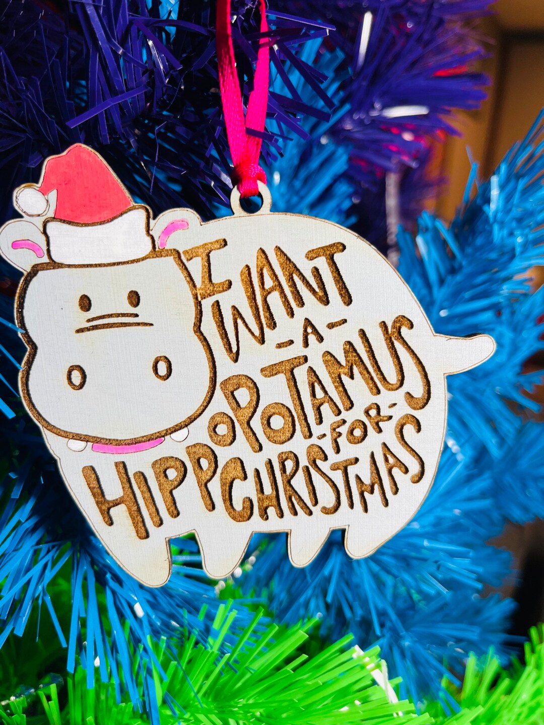 I Want A Hippopotamus for Christmas Ornament - Etsy