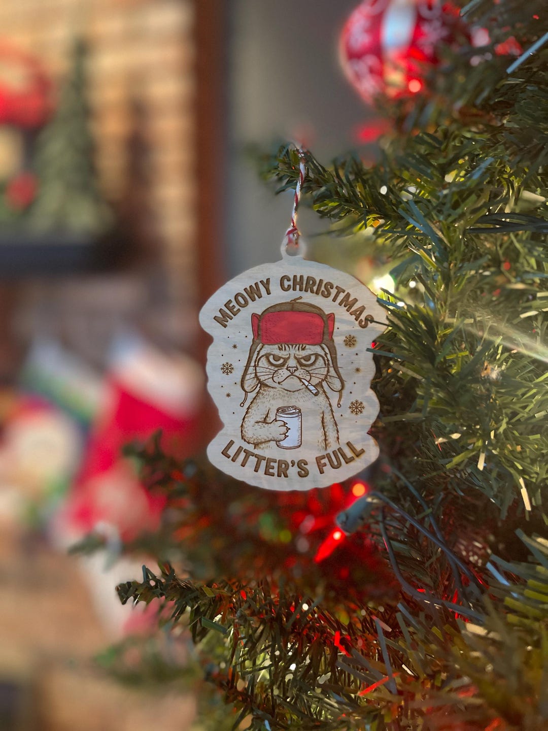 Meowy Christmas Litter’s Full Cat Ornament - Etsy