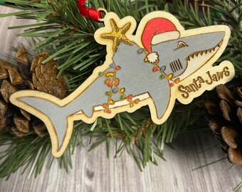 Handmade Stained Glass JAWS Great White Shark 3.5 Tall Holliday ...