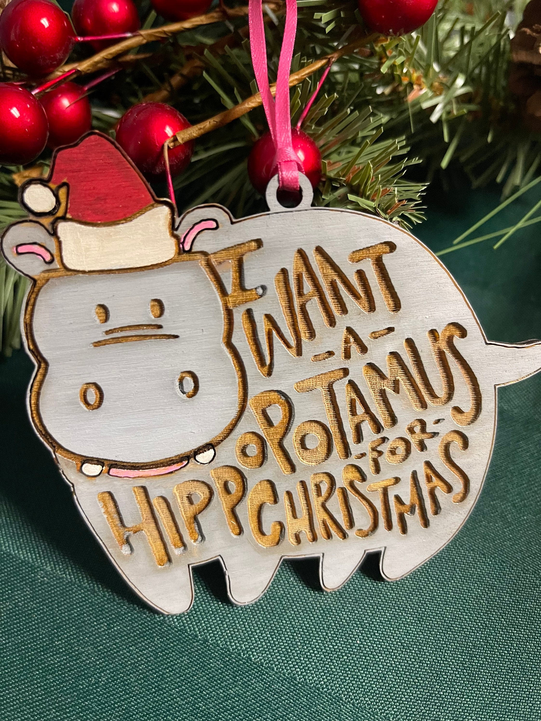 I Want A Hippopotamus for Christmas Ornament - Etsy