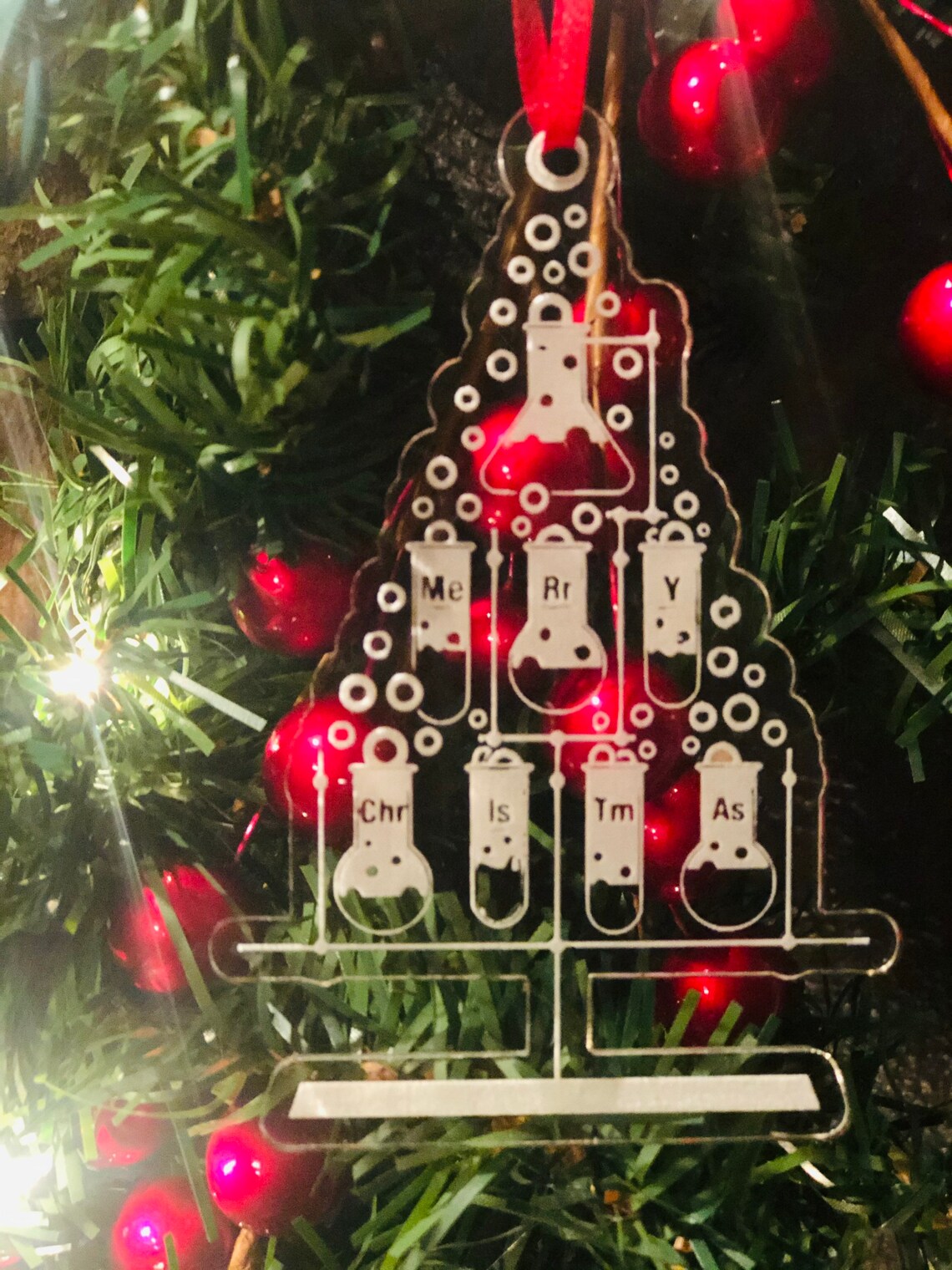 Periodic Table Christmas Tree Beaker ornament | Etsy