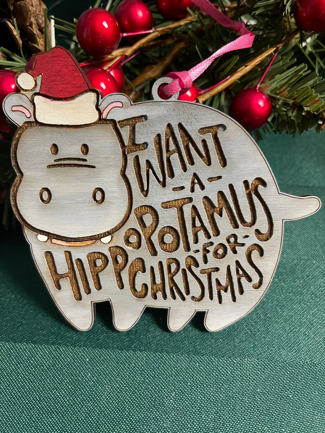 I Want A Hippopotamus for Christmas Ornament - Etsy