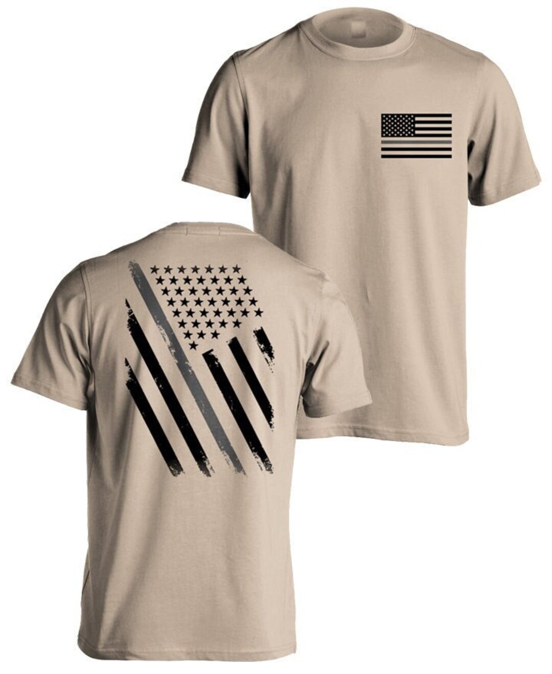 Thin Grey Line Correctional Officer Prison Sand Color T-shirt US Flag ...