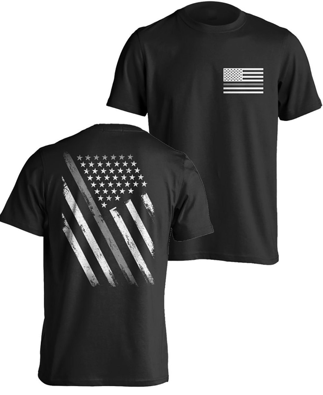 Thin Grey Line Flag Correctional Officers Front Back Short-sleeve ...