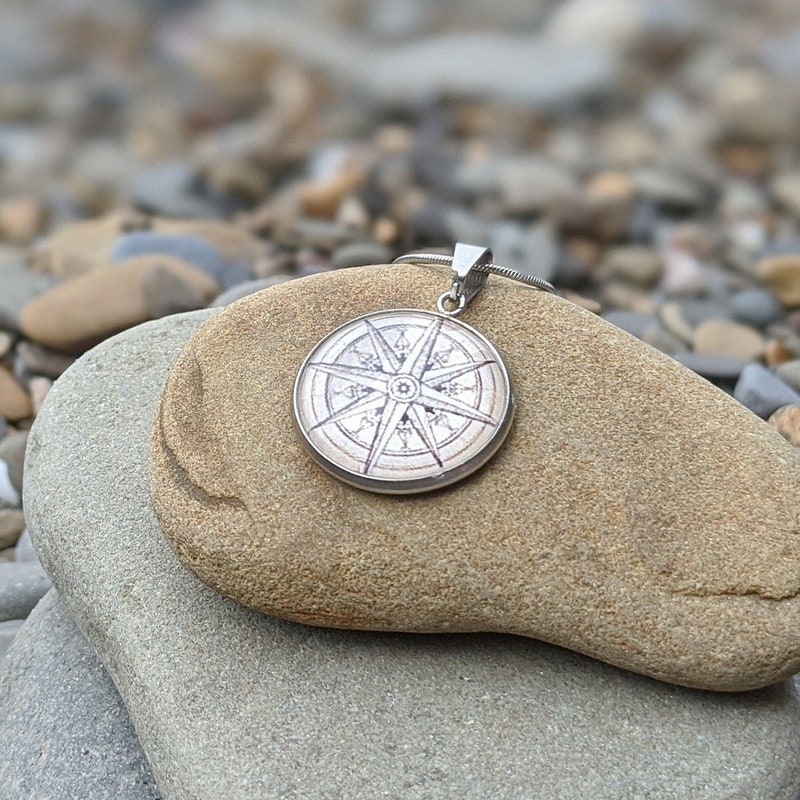 Compass Rose Pendant - Etsy