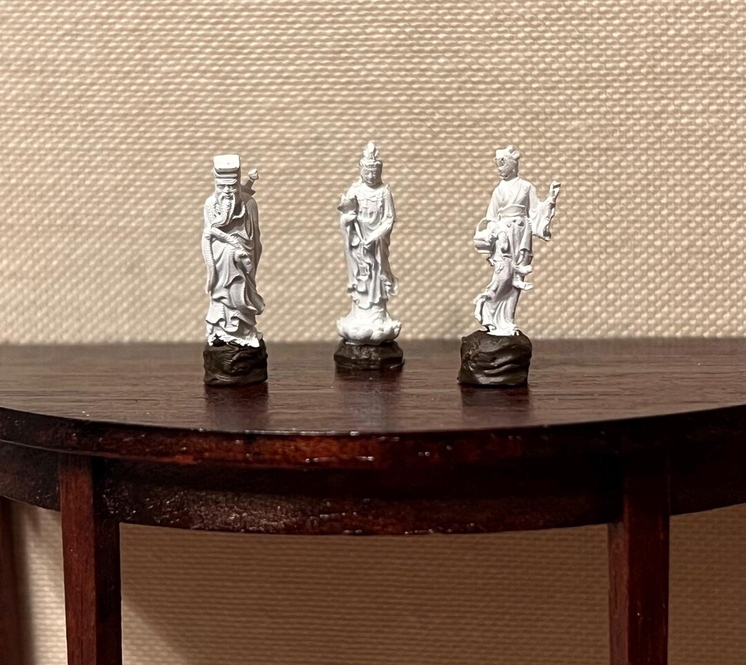 Set of 3 Chinese Ivory Statues | 1:12 Scale Miniatures - Etsy