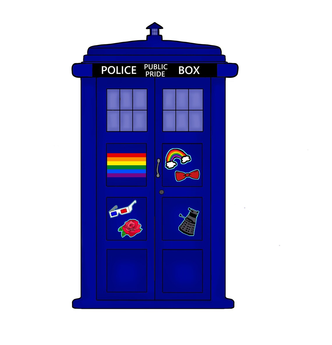 Tardis Public Pride Box LGBTQ Stickers 11 Flags Available | Etsy