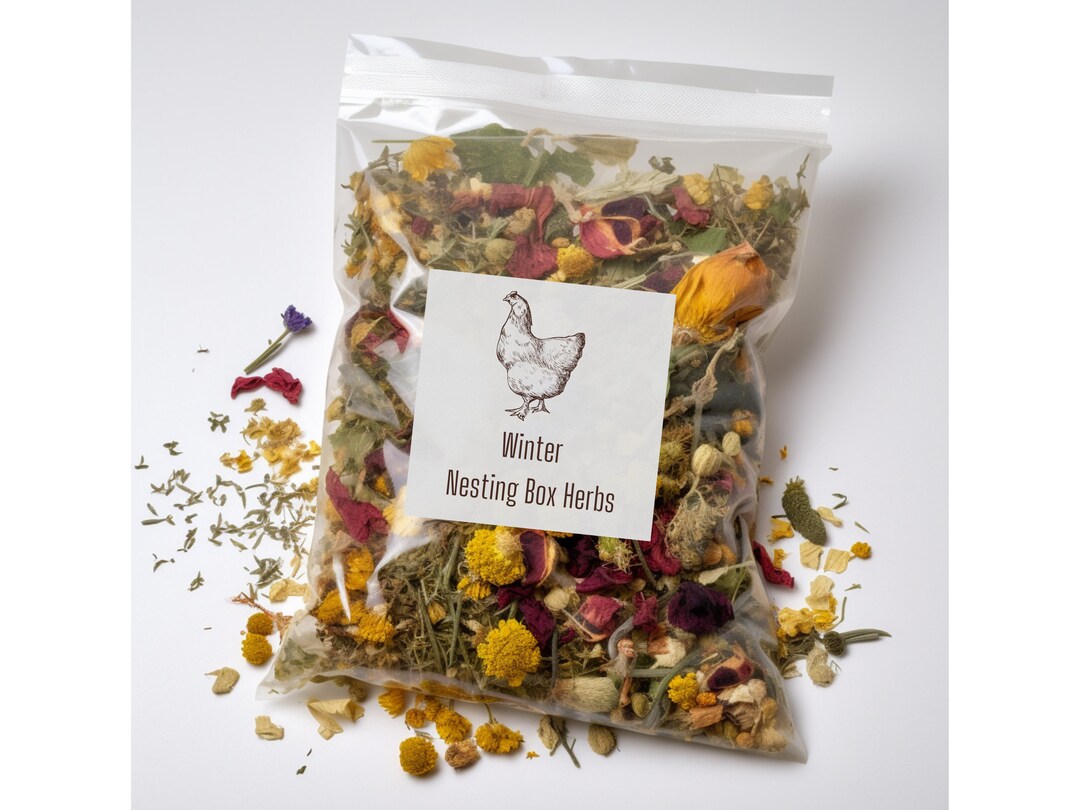 Nesting Box Herbs for Chickens - Winter Blend of Dried Herbs & Flowers ...