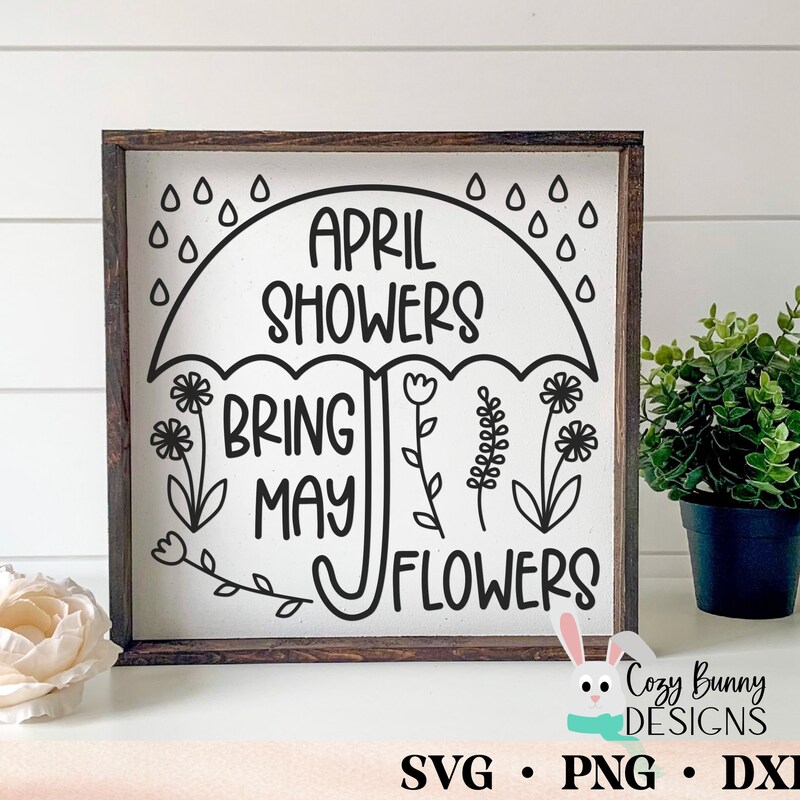 April Showers Bring May Flowers Clip Art - Etsy