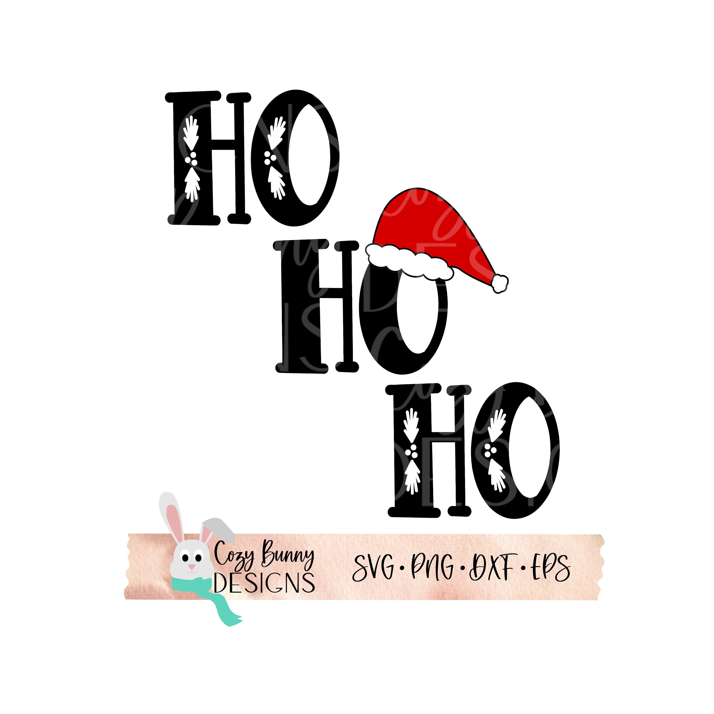 Ho Ho Ho Santa Hat Christmas SVG Digital Cut File for Cricut or ...