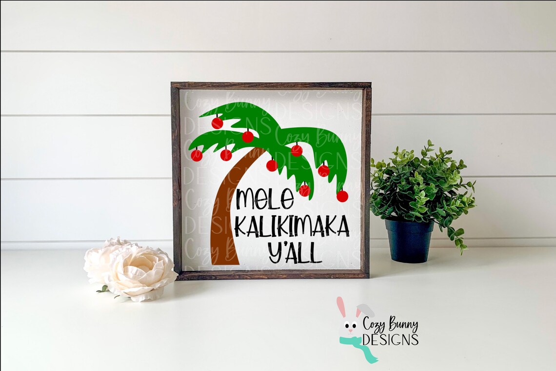 Mele Kalikimaka Y'all Tropical Hawaiian Christmas SVG With Palm Tree ...
