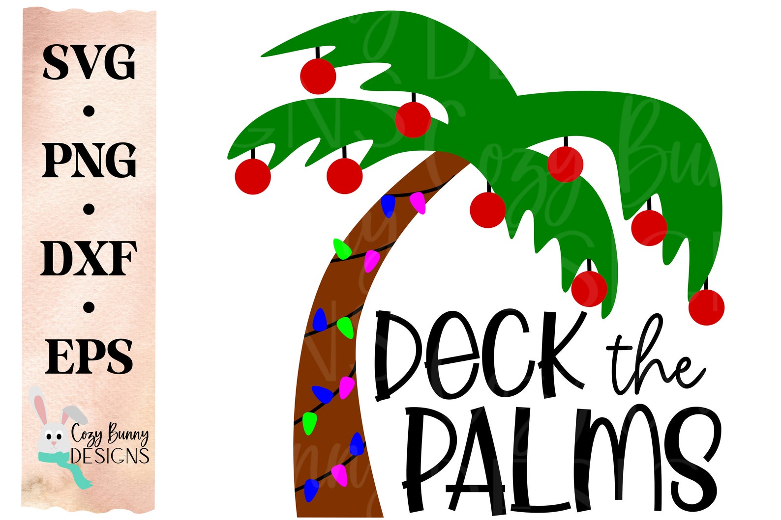 Deck the Palms SVG | Tropical Christmas Palm Tree Digital Cut File for ...
