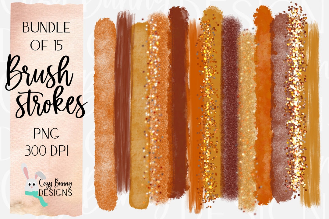 Fall Brush Strokes Clipart Bundle | Autumn Brush Stroke Clip Art PNG ...
