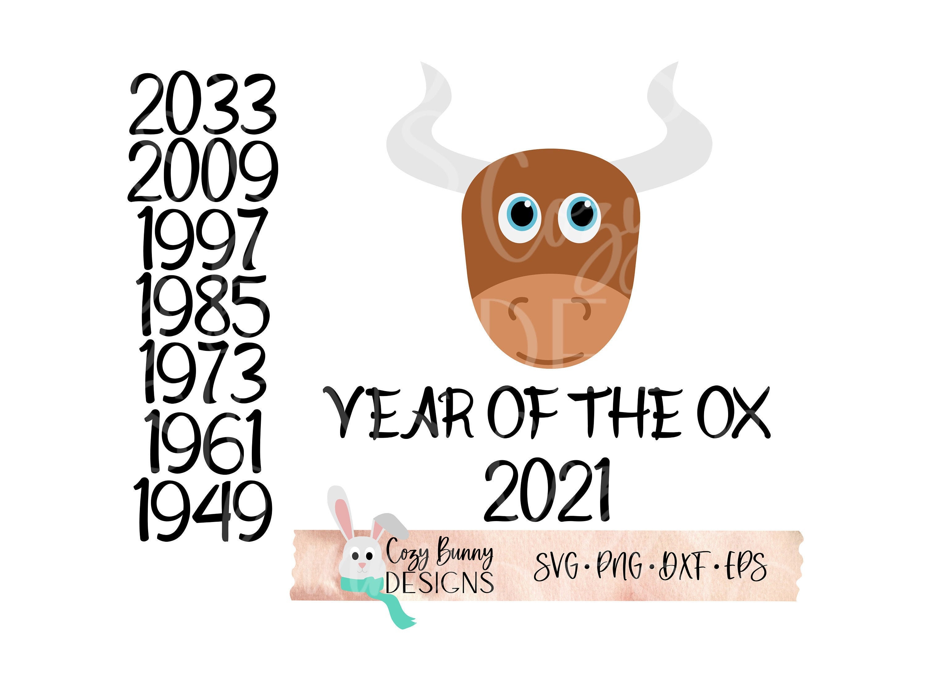 Year of the Ox SVG Chinese Lunar New Year Digital Cut File for Cricut ...