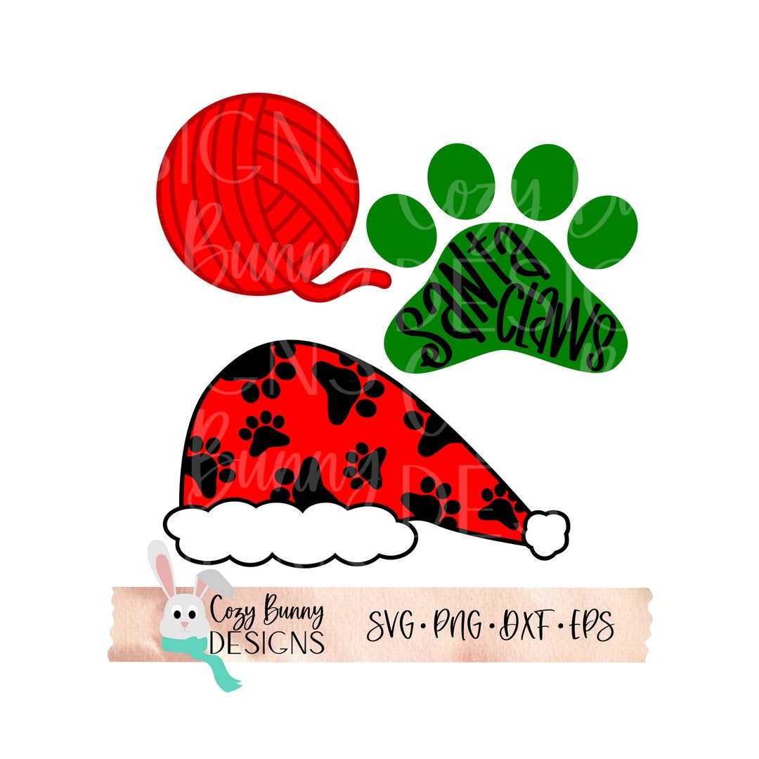 Santa Claws Cat Christmas SVG Bundle Digital Cut File for Cricut or ...