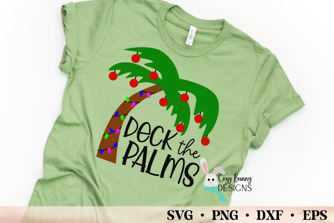 Deck the Palms SVG Tropical Christmas Palm Tree Digital Cut File for ...
