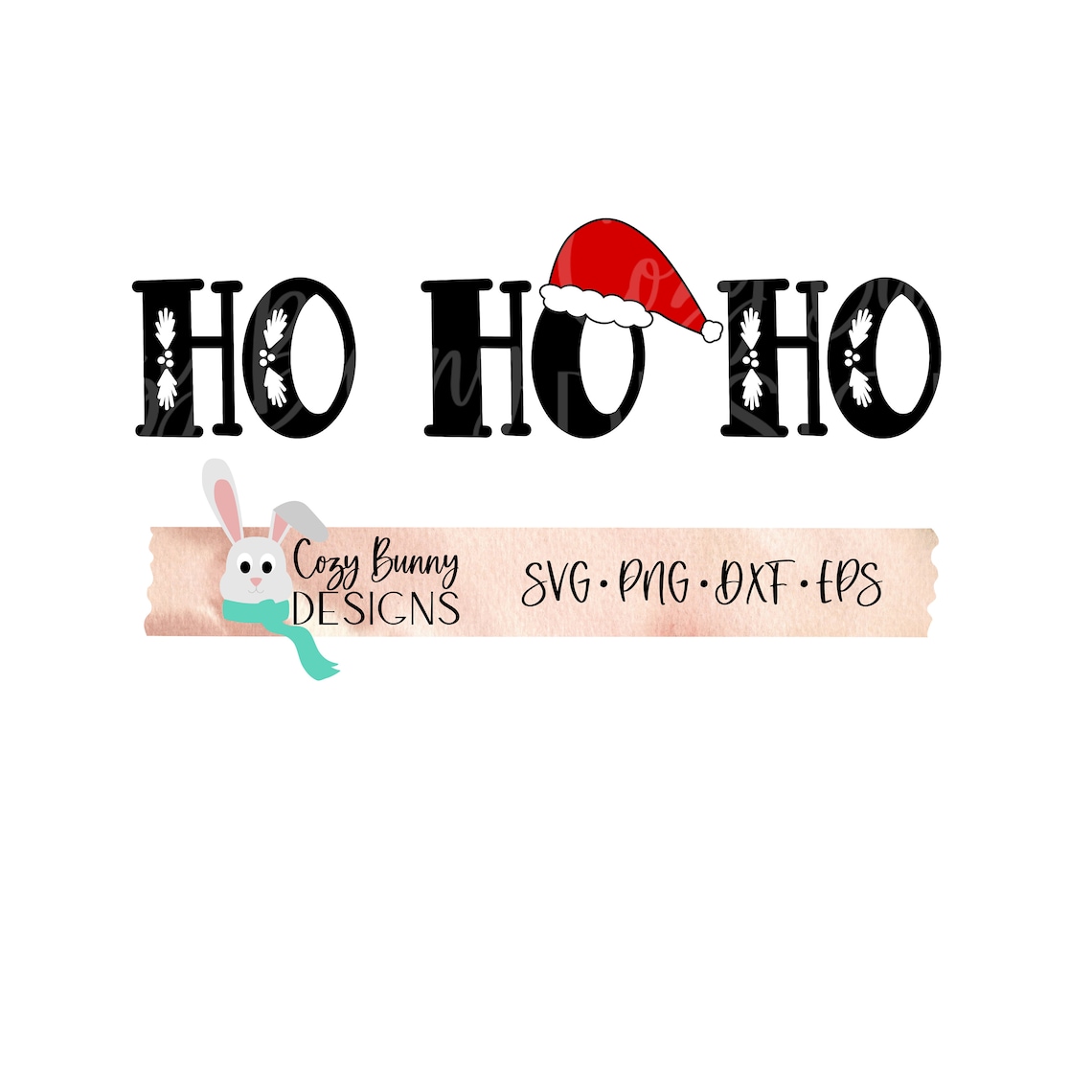 Ho Ho Ho Santa Hat Christmas SVG Digital Cut File for Cricut or ...