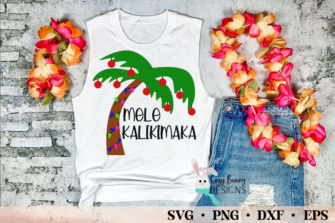 Mele Kalikimaka SVG With Lit Christmas Palm Tree Tropical Hawaiian ...