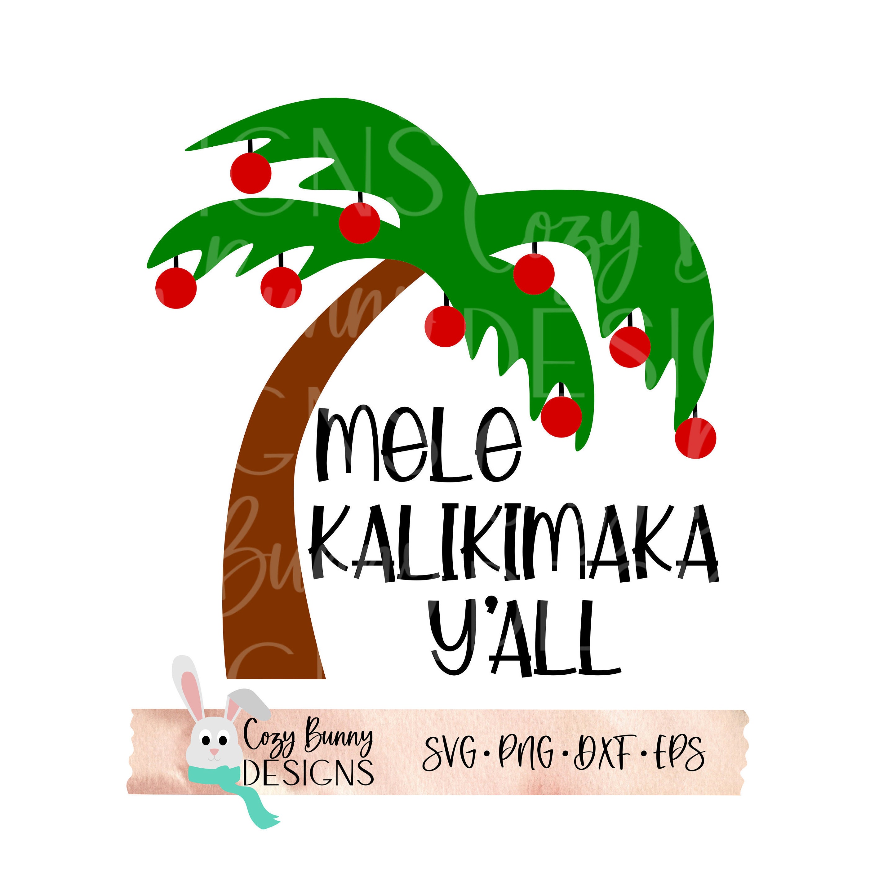 Mele Kalikimaka Y'all Tropical Hawaiian Christmas SVG With Palm Tree ...