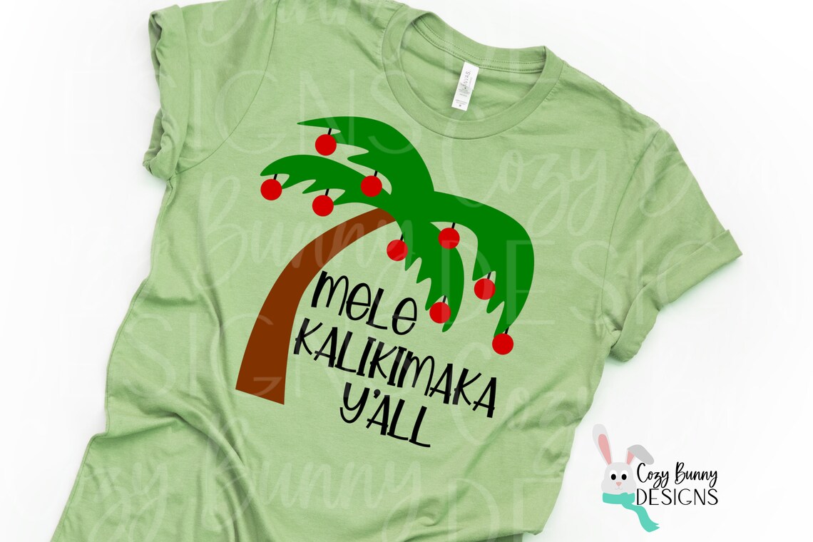 Mele Kalikimaka Y'all Tropical Hawaiian Christmas SVG With Palm Tree ...