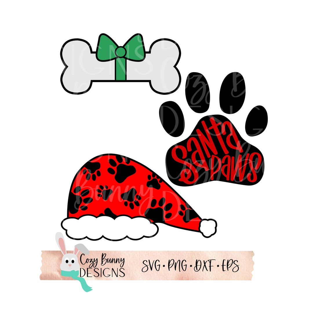 Santa Paws Dog Christmas SVG Bundle Digital Cut File for Cricut or ...