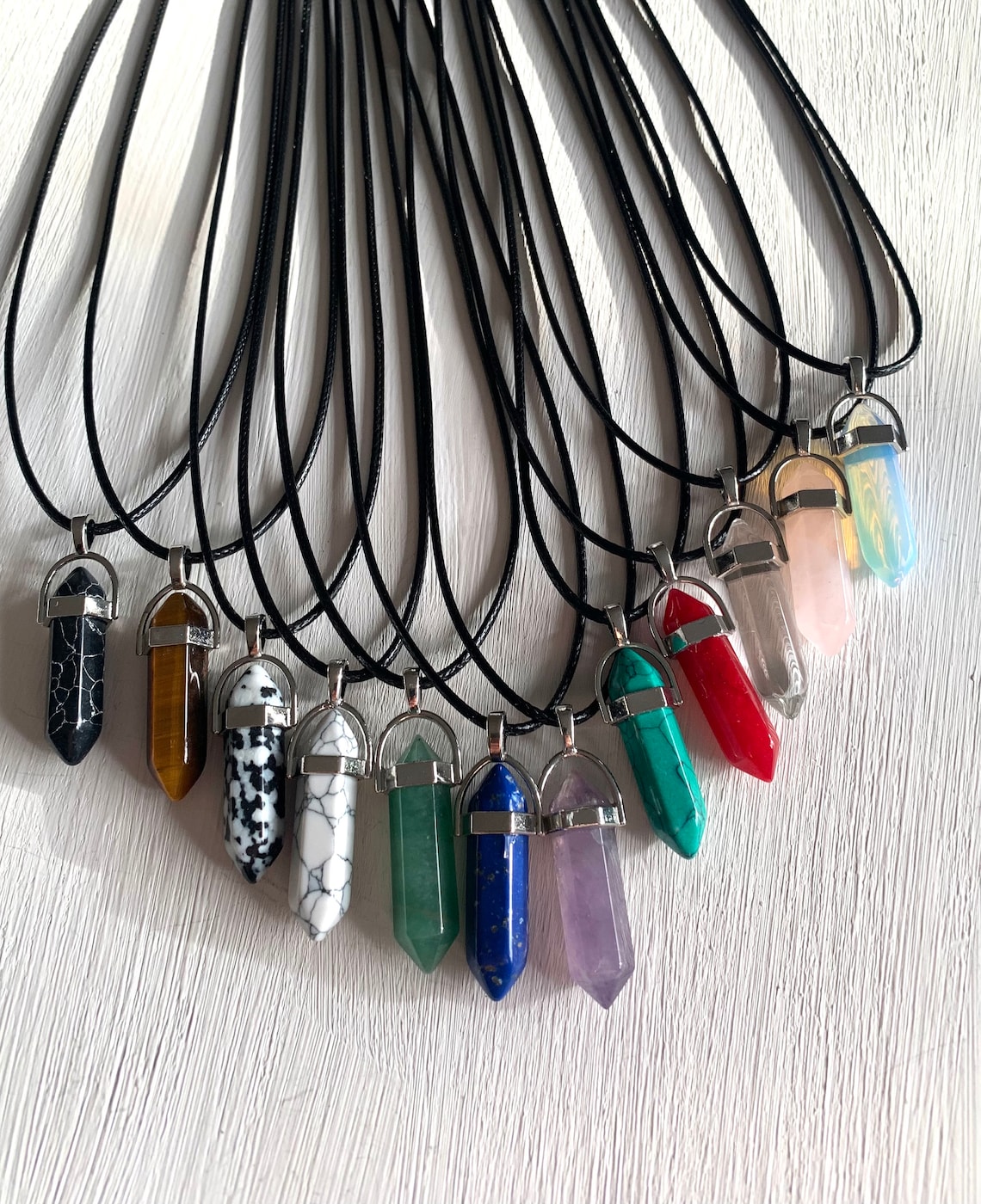 Crystal Point Necklace Gemstone Point Necklace Rose Quartz - Etsy UK