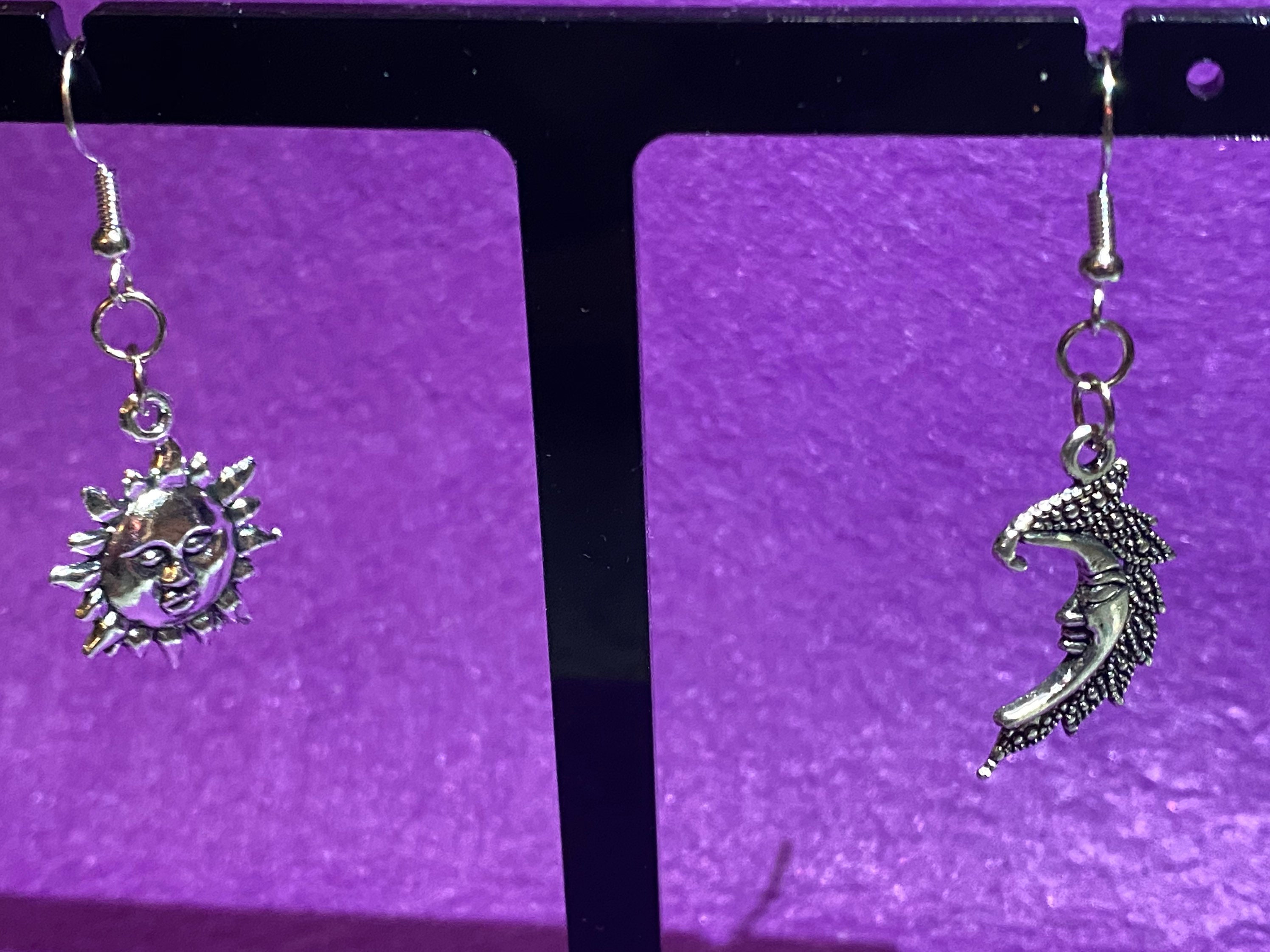 Sun and moon earrings | Etsy