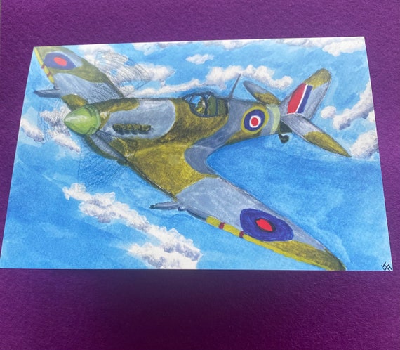 Spitfire greeting card/ birthday/ Fathers Day | Etsy