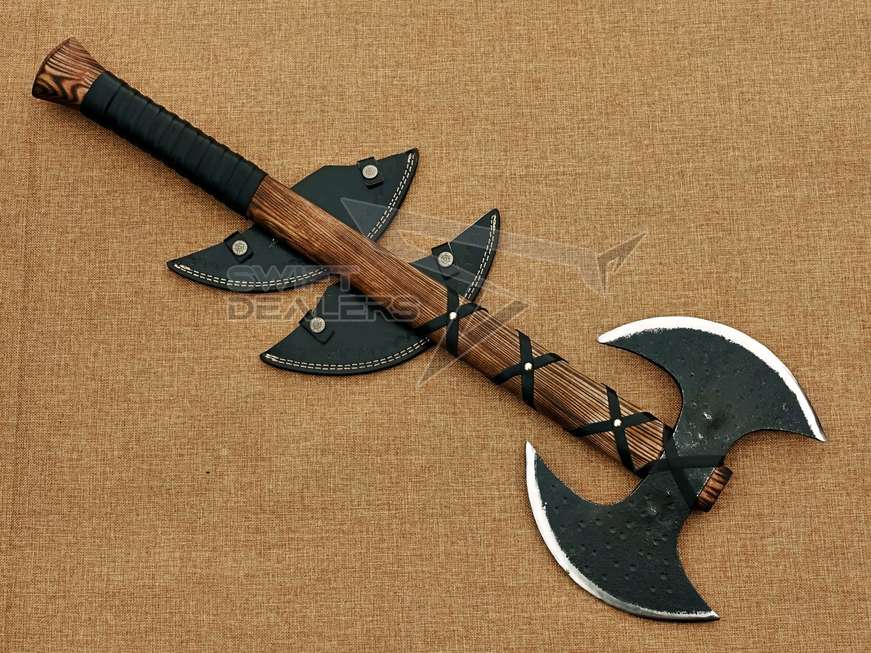 30 Inch Double Edged Axe With Leather Sheaths Fully | Etsy