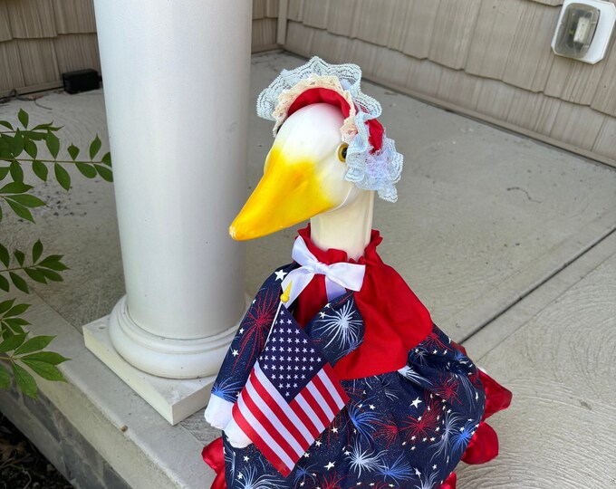 4th of July Fireworks Goose Dress and Hat fits 19 Inch to 24 Inch Goose ...