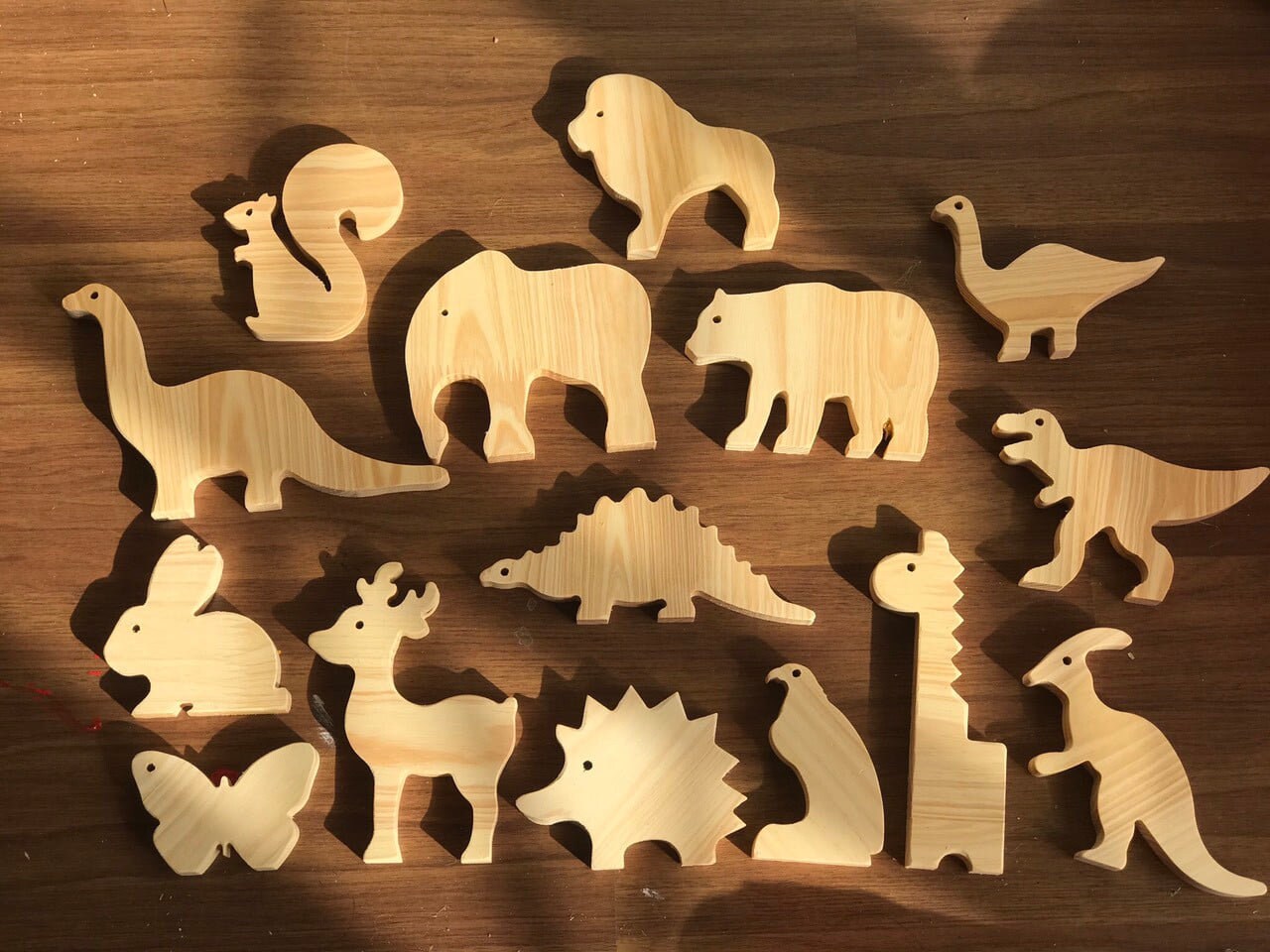 Wooden Animal Set for Kids Natural Wooden Woodland Animals - Etsy Australia