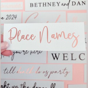 PERSONALISED VINYL Labels|wedding Vinyl Decals|wedding Sign Decals ...