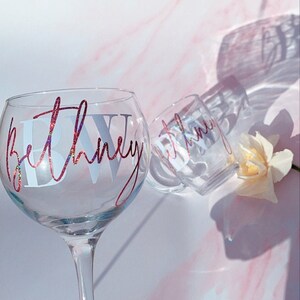 MATCHING SET | Gin Glass & Glass Mug | Personalised Glass Mug and Gin ...
