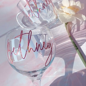 MATCHING SET | Gin Glass & Glass Mug | Personalised Glass Mug and Gin ...