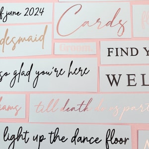 PERSONALISED VINYL Labels|wedding Vinyl Decals|wedding Sign Decals ...