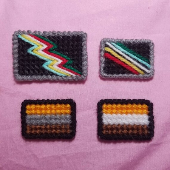 Disability Pride Flag Pin Handmade Needlepointed Disabled - Etsy