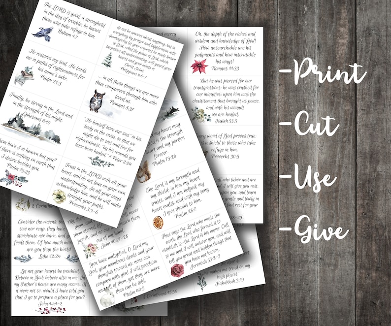 Printable Encouraging Scripture Cards Winter Theme | ESV Translation - Etsy