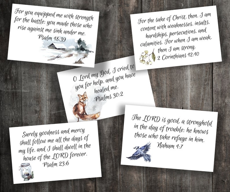 Printable Encouraging Scripture Cards Winter Theme | ESV Translation - Etsy