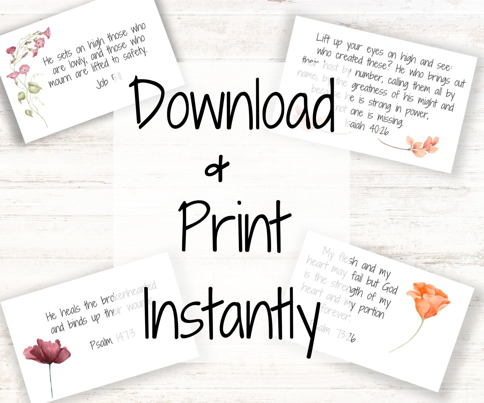 Grief Scripture Cards: Bible Verse Cards for Loss & Mourning (printable ...