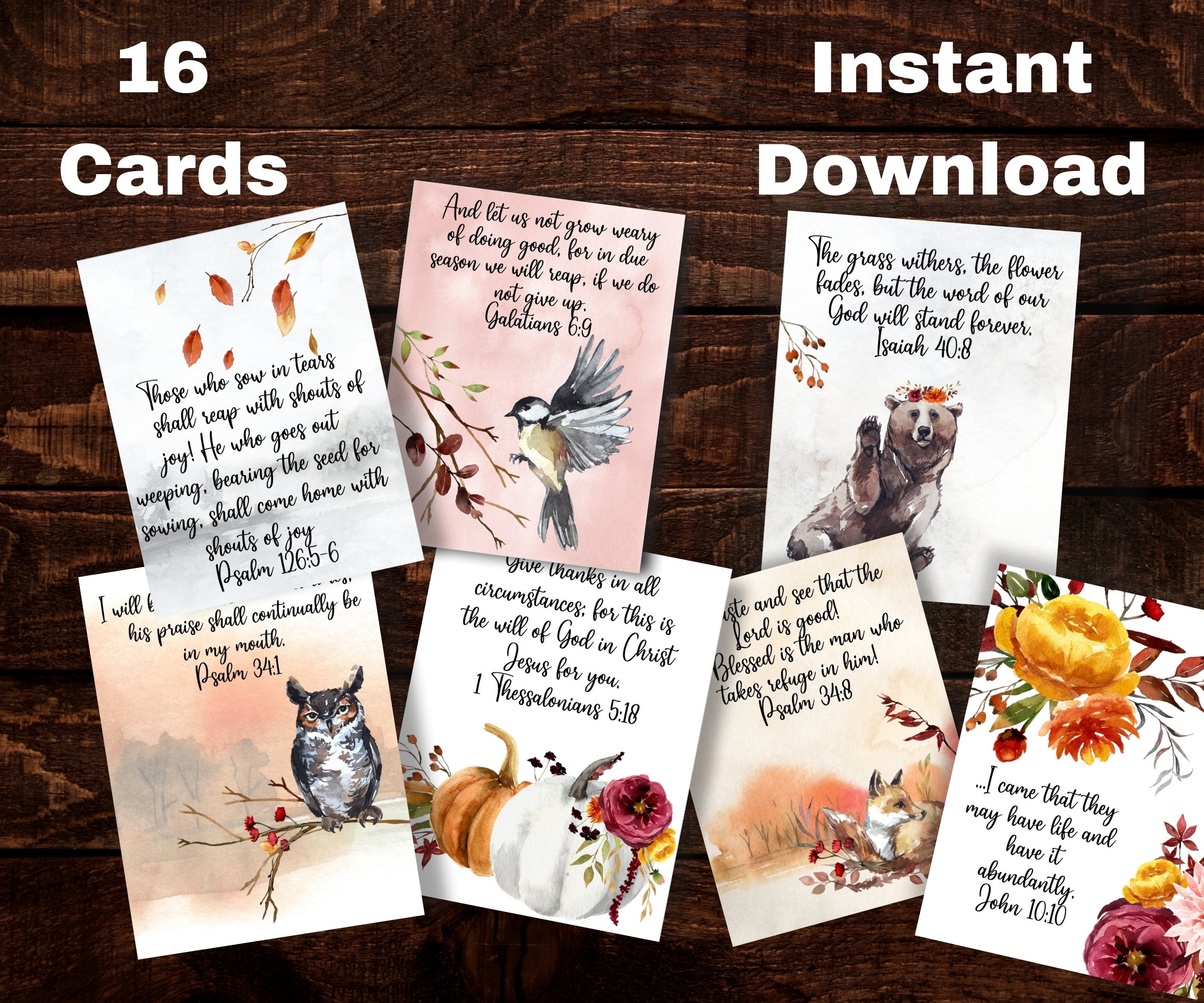 Printable Fall Scripture Cards Autumn Bible Verse Cards PDF - Etsy