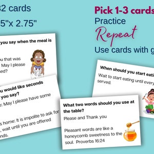 Printable Table Manners Bundle for Kids | Teaching Dining Etiquette - Etsy