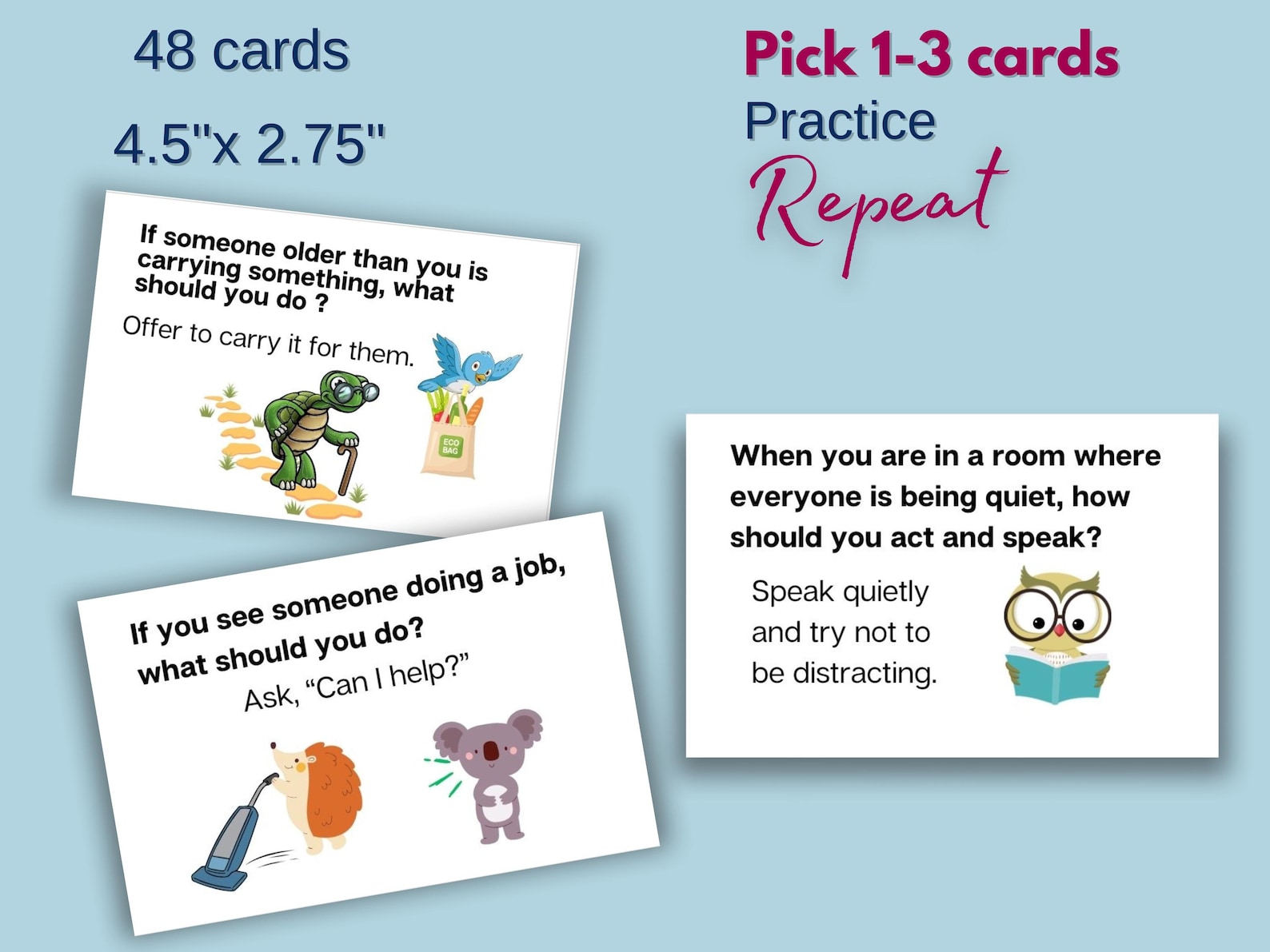 Good Manners - Social Skills Cards & Games: Etiquette Learning for Kids ...