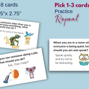 Good Manners - Social Skills Cards & Games: Etiquette Learning for Kids ...