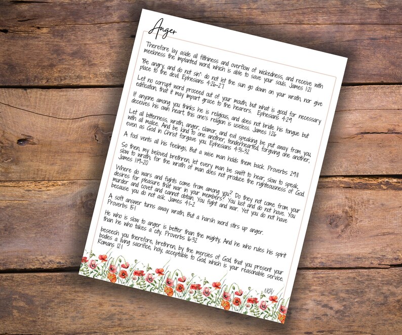 Printable Angry Bible Verse Sheets- 2 - Etsy