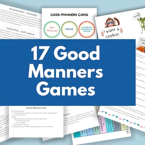 Good Manners - Social Skills Cards & Games: Etiquette Learning for Kids ...